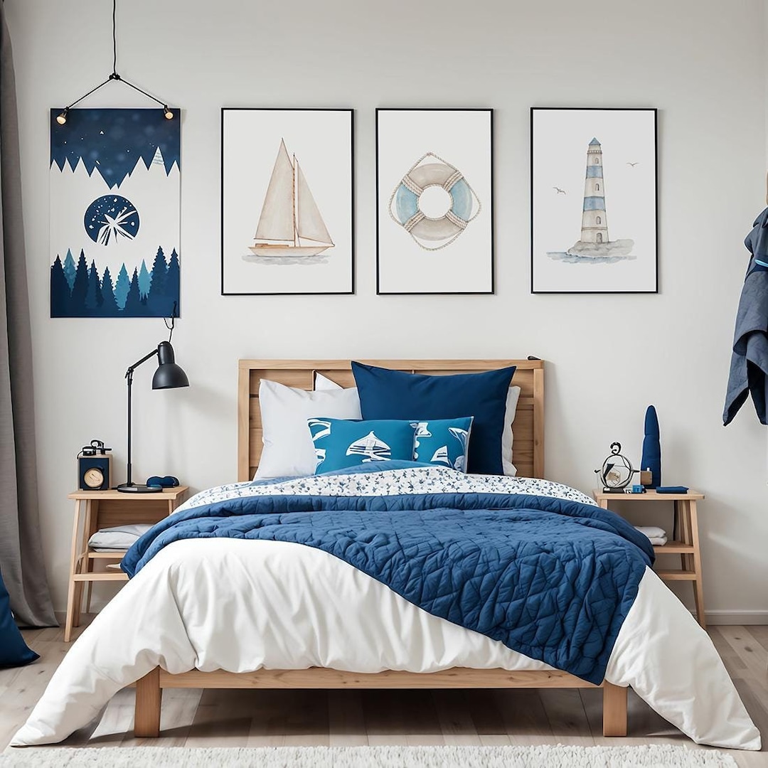 Cute Boys Room Poster Trio - Hand-painted Watercolor Prints, Children's ...