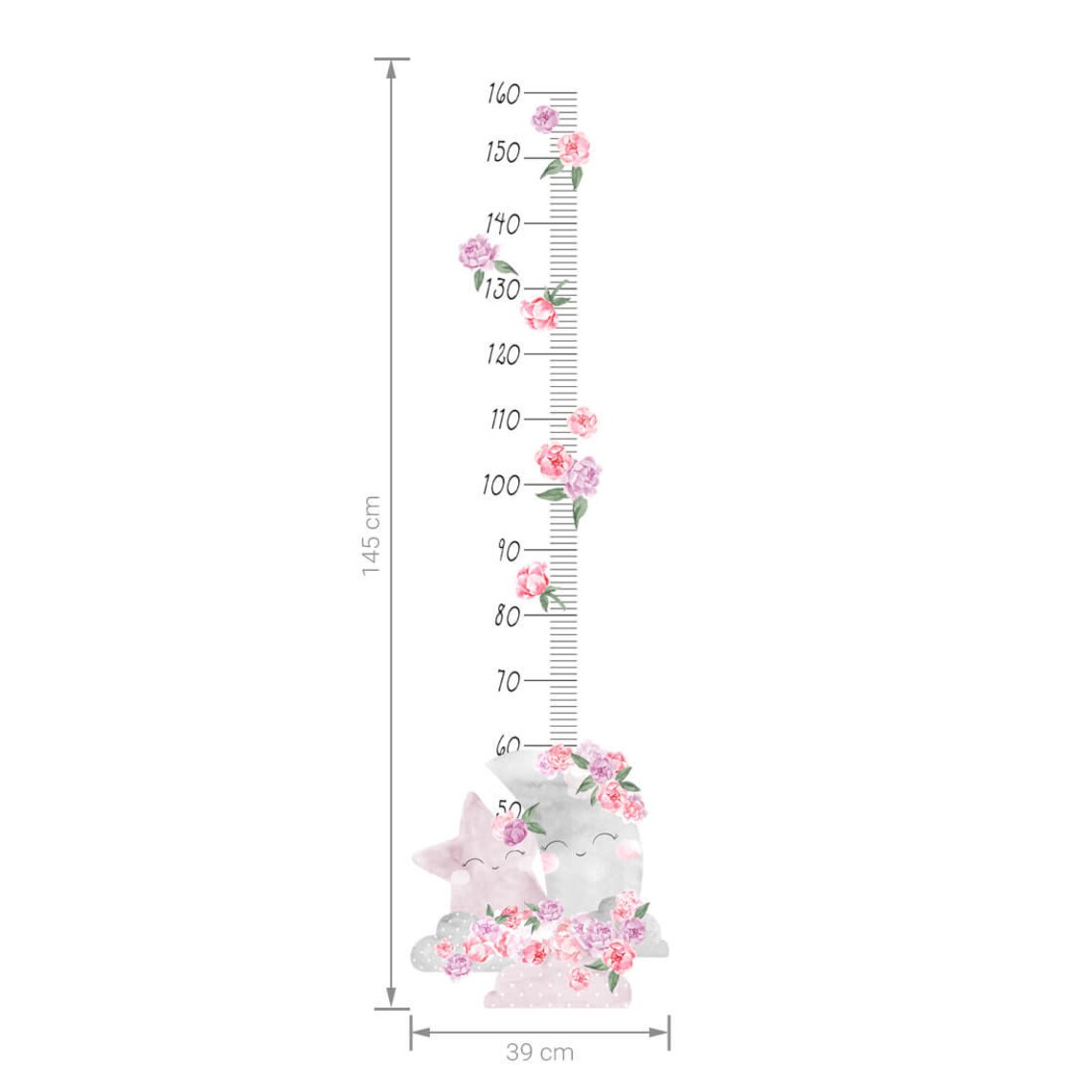 Wall Decor HEIGHT CHART Moon Pink Growth Chart for Kids - Etsy