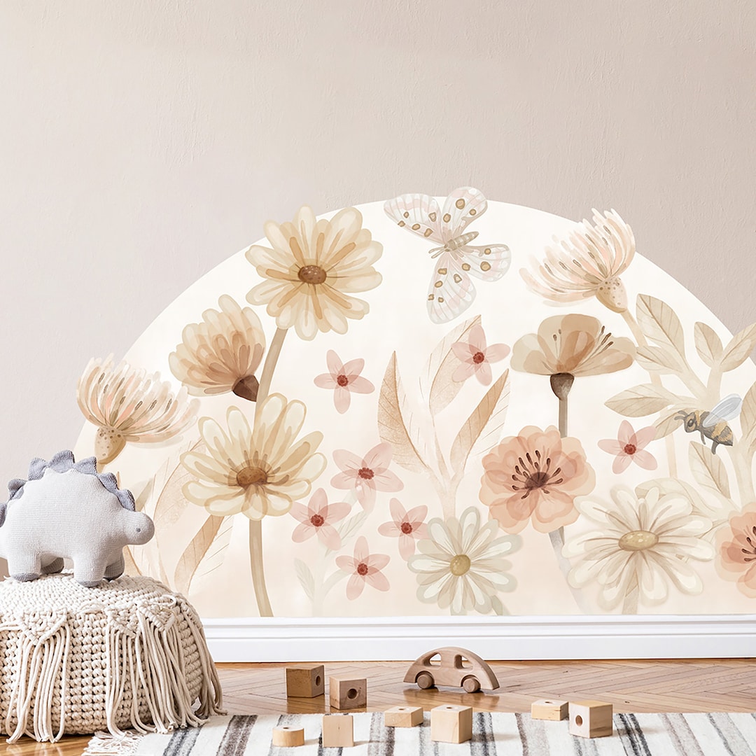 Flowers Wall Decal / Oversized Flower Decal / Boho Flowers Wall Sticker ...