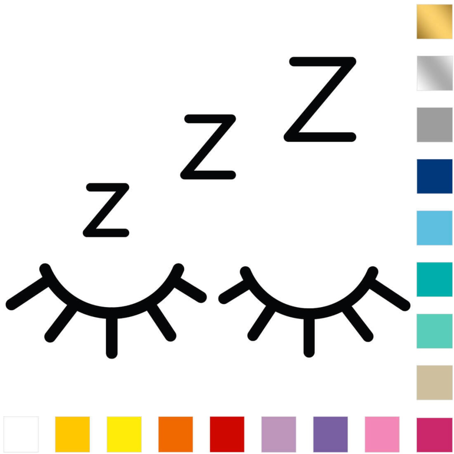 Sleepy Eyes Wall Sticker, Eyelash Wall Decal, Lashes Vinyl Decal, Girls ...