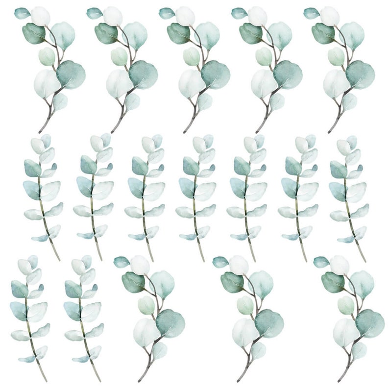 Leaves Wall Decals Watercolor Greenery Sticker Watercolor - Etsy