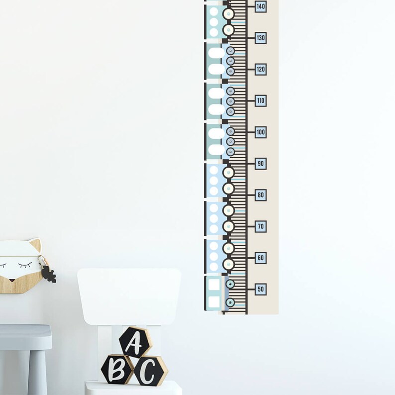 Train Metric Height Chart Wall Decal for Boys Measurement - Etsy