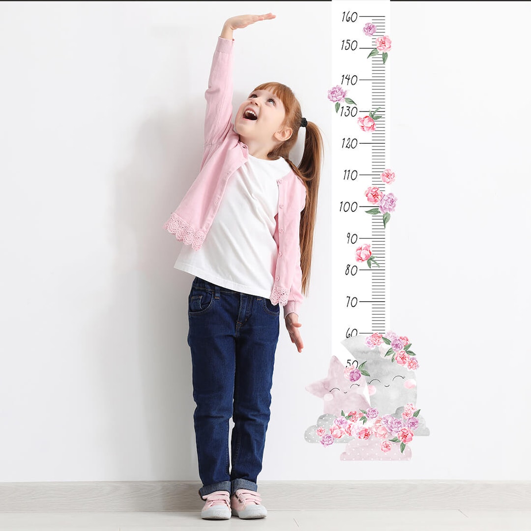 Wall Decor HEIGHT CHART Moon Pink, Growth Chart for Kids, Nursery Wall ...