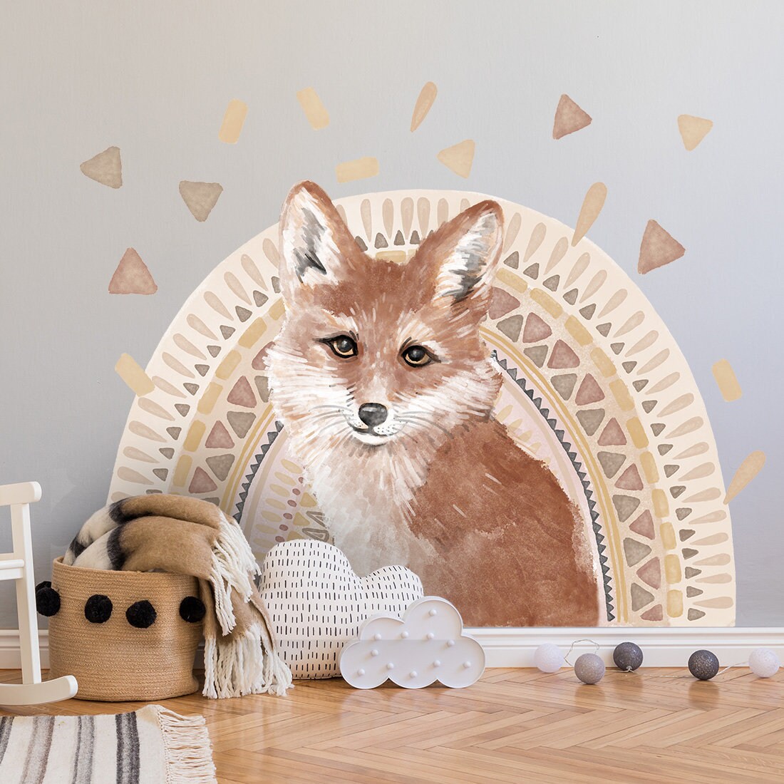 Fox Wall Decal / Boho Fox Decal / Huge Fox Wall Sticker / Nursery Decal ...
