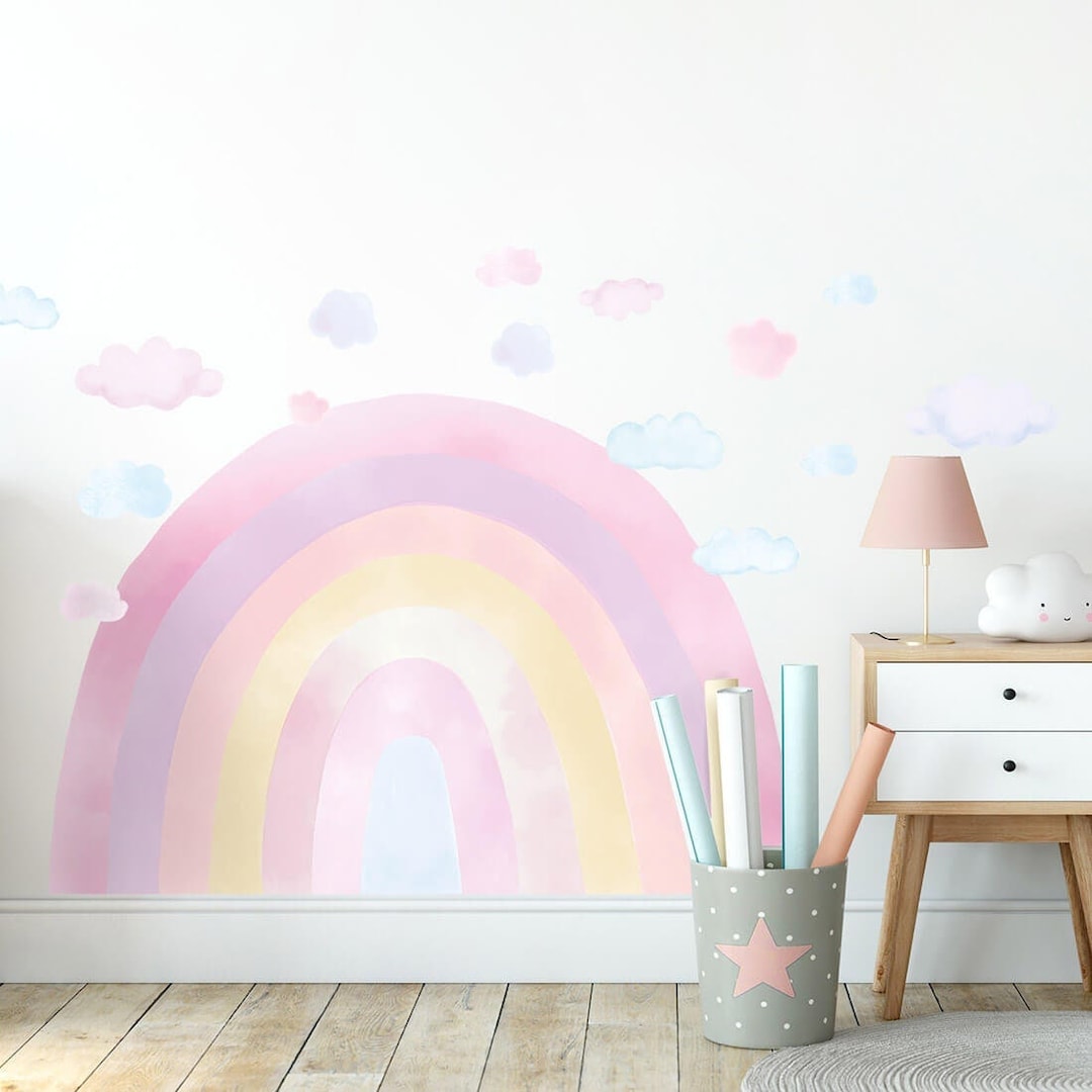 Rainbow Wall Decal / Pink Rainbow Decal / Rainbow Wall Sticker ...