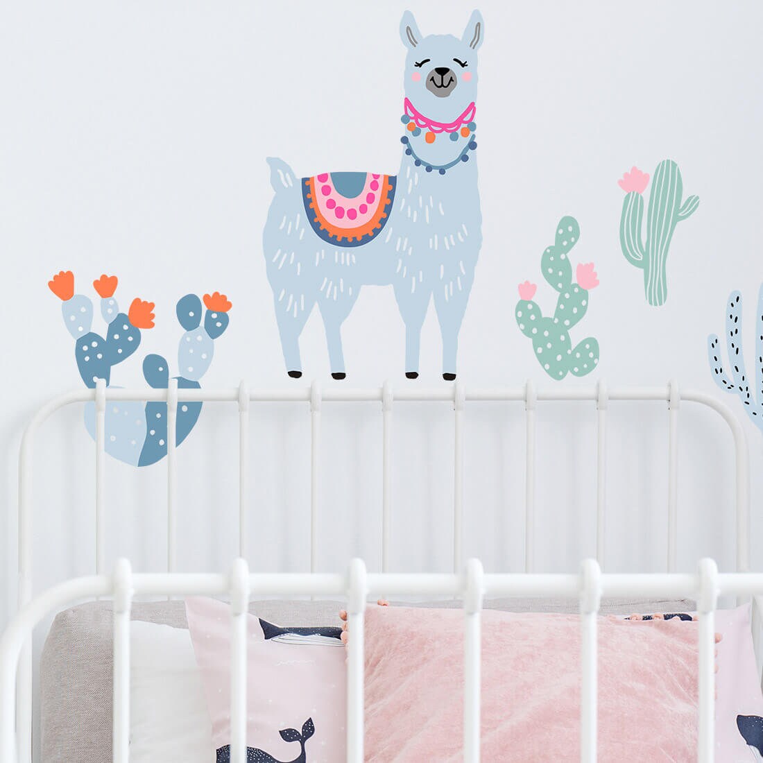 LLAMAS SET Wall Decal / Animal Decor / Cactus Wall Decal / - Etsy