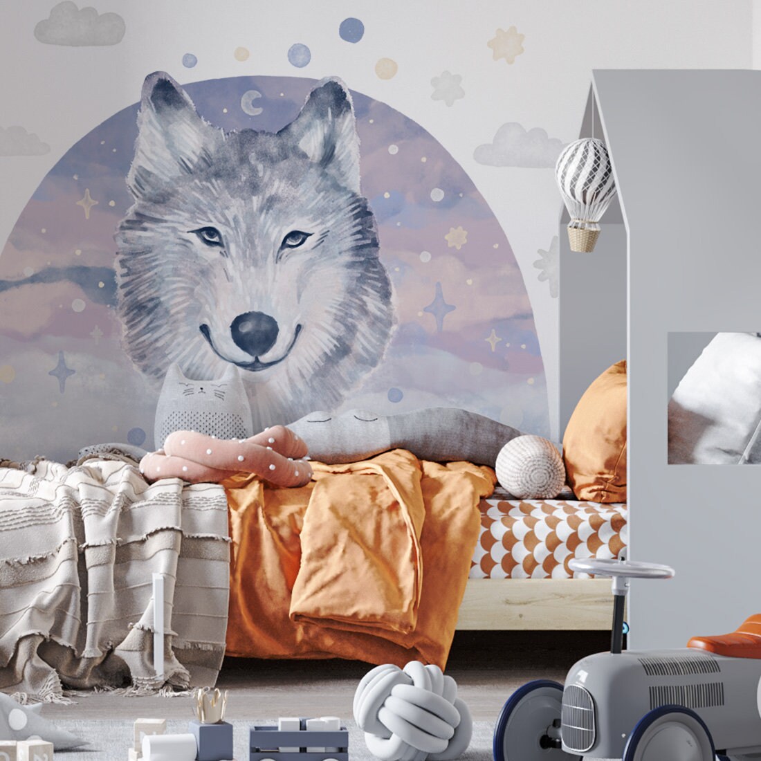 WOLF HUGE Wall Decal / Nursery Decor / Animals Wall Decal / - Etsy