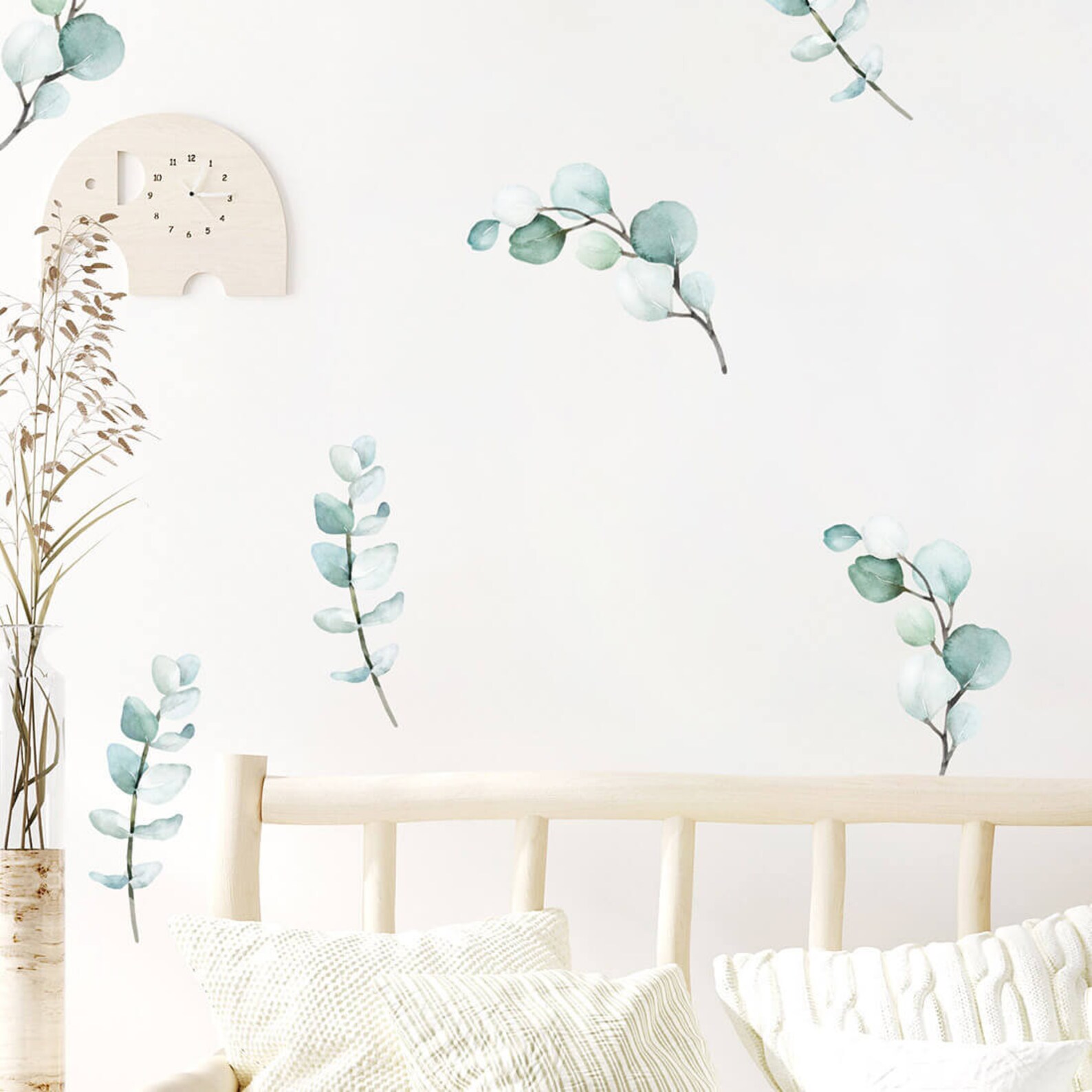 Leaves Wall Decals Watercolor Greenery Sticker Watercolor - Etsy