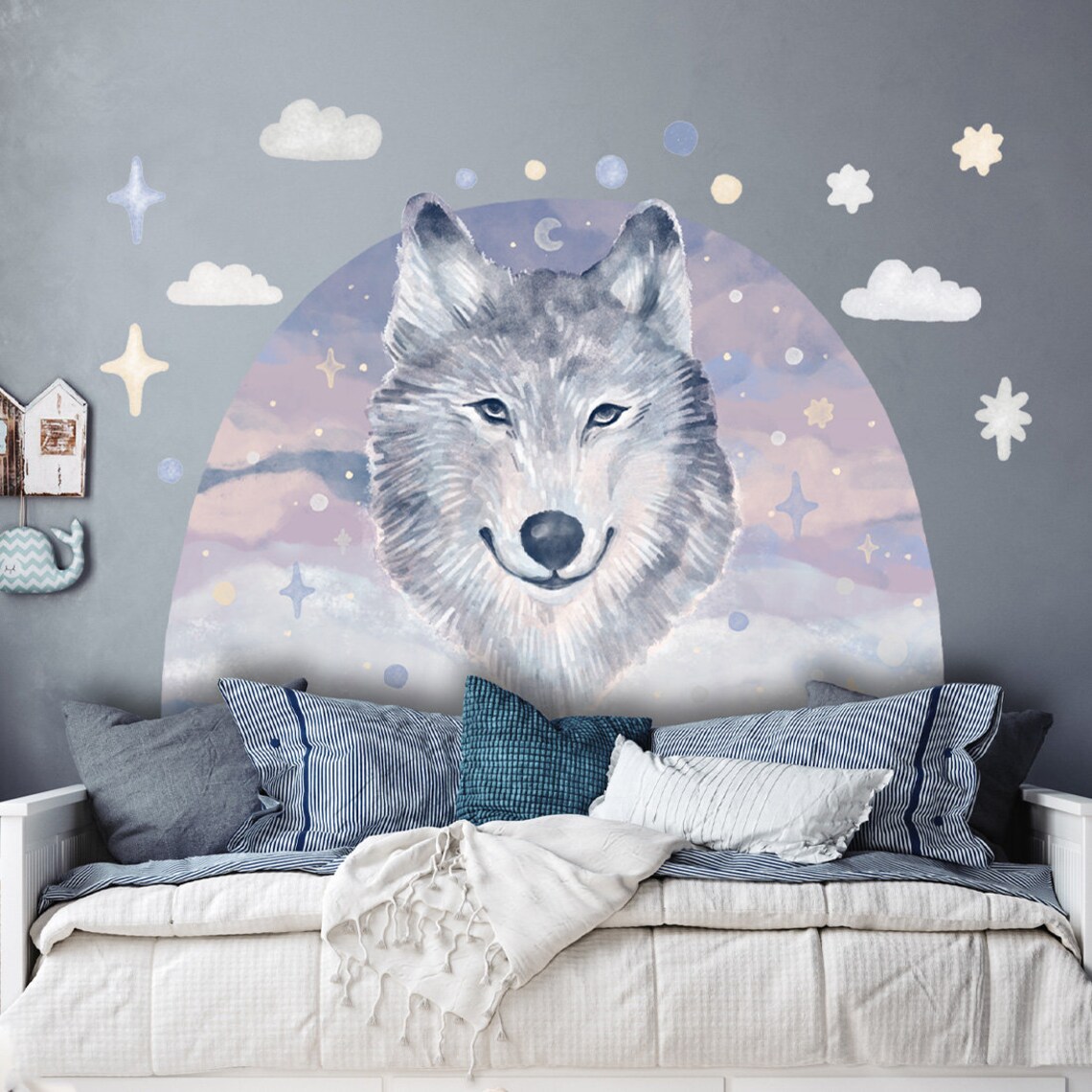 WOLF HUGE Wall Decal / Nursery Decor / Animals Wall Decal / - Etsy