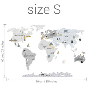 WORLD MAP Wall Decal for Kids / Nursery Decor / Kid Decal / World Map ...
