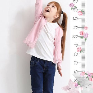 Wall decor HEIGHT CHART moon pink growth chart for kids | Etsy