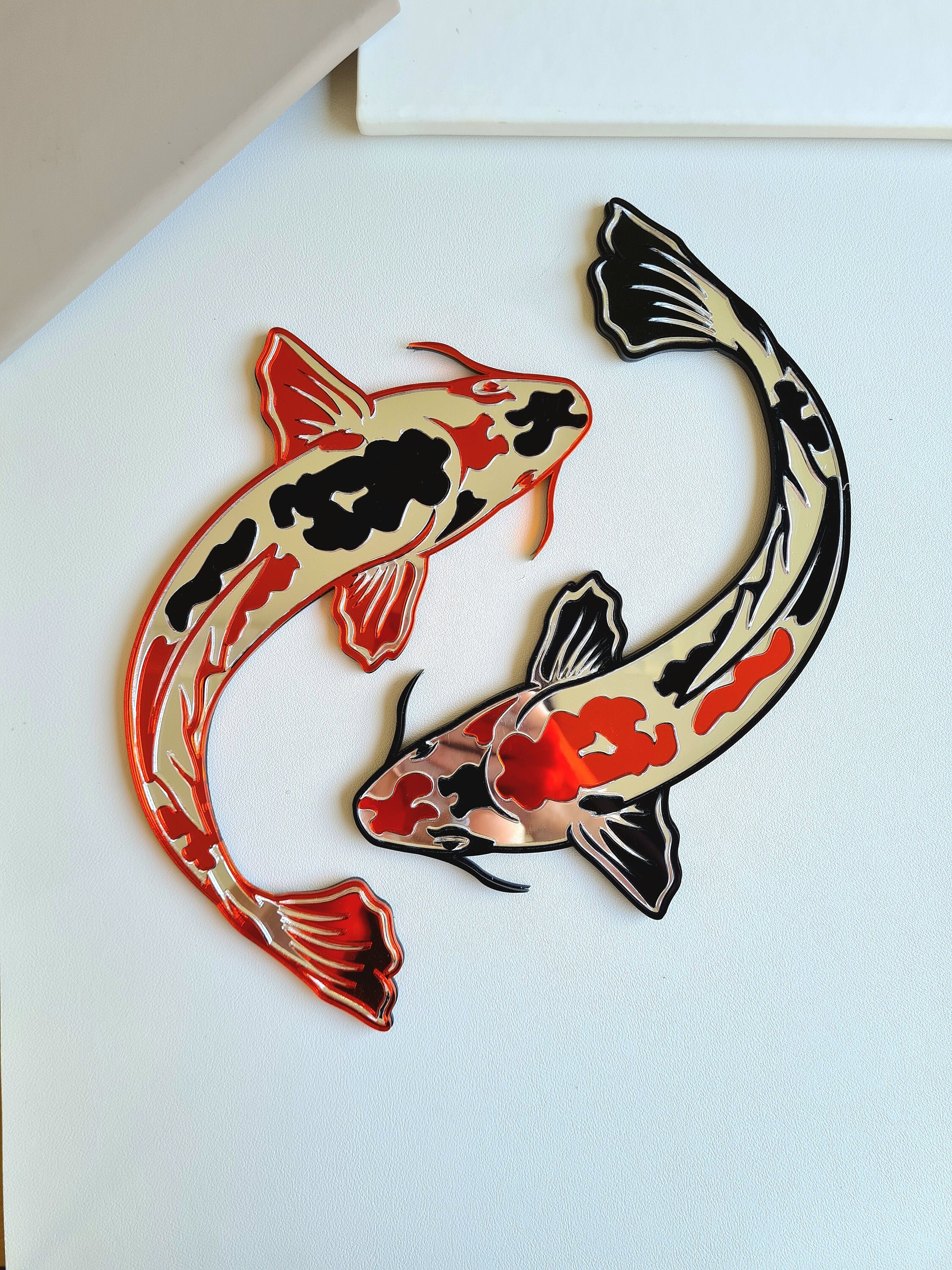 Koi Fish Mirror Art Japanese Koi Carp Wall Art House Decor Fish Pond ...