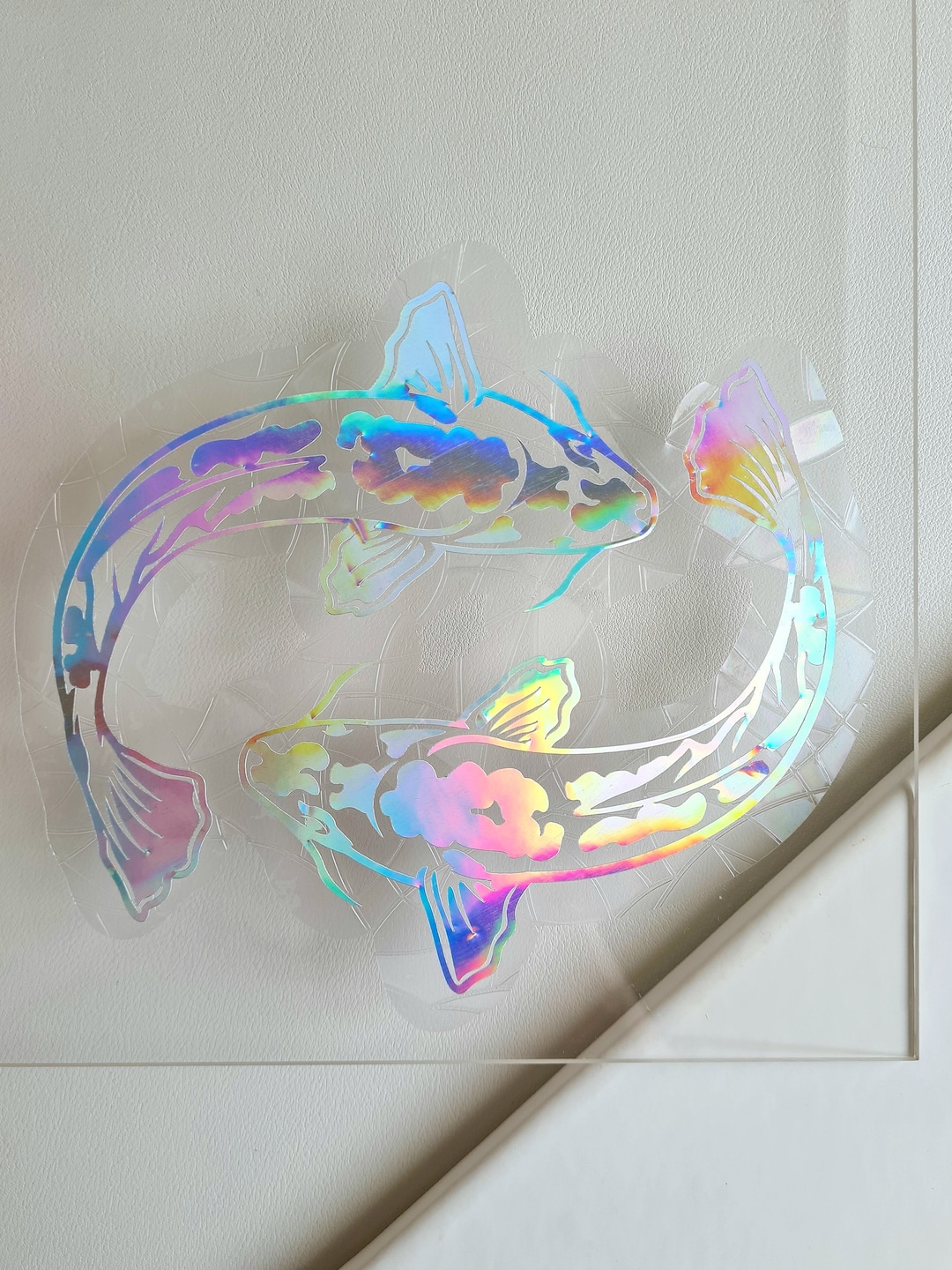 Koi Fish Sun Catcher Sticker Japanese Koi Carp Rainbow Maker Window ...
