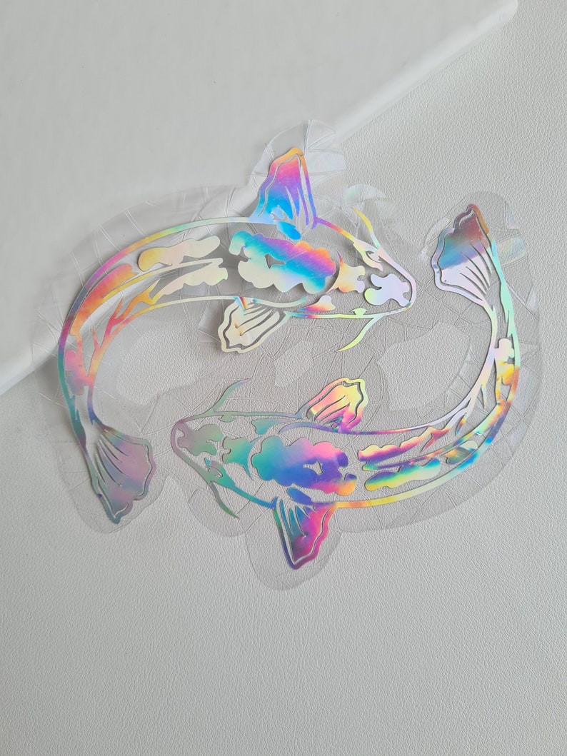 Koi Fish Sun Catcher Sticker Japanese Koi Carp Rainbow Maker Window ...