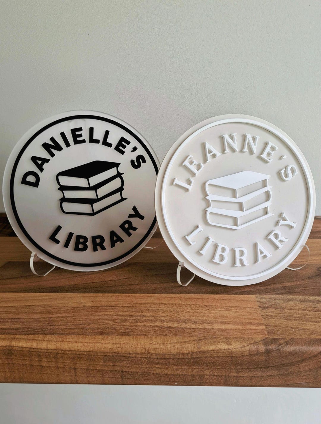 Library Sign Personalised Book Shelf Decor Custom Book Sign Reading ...