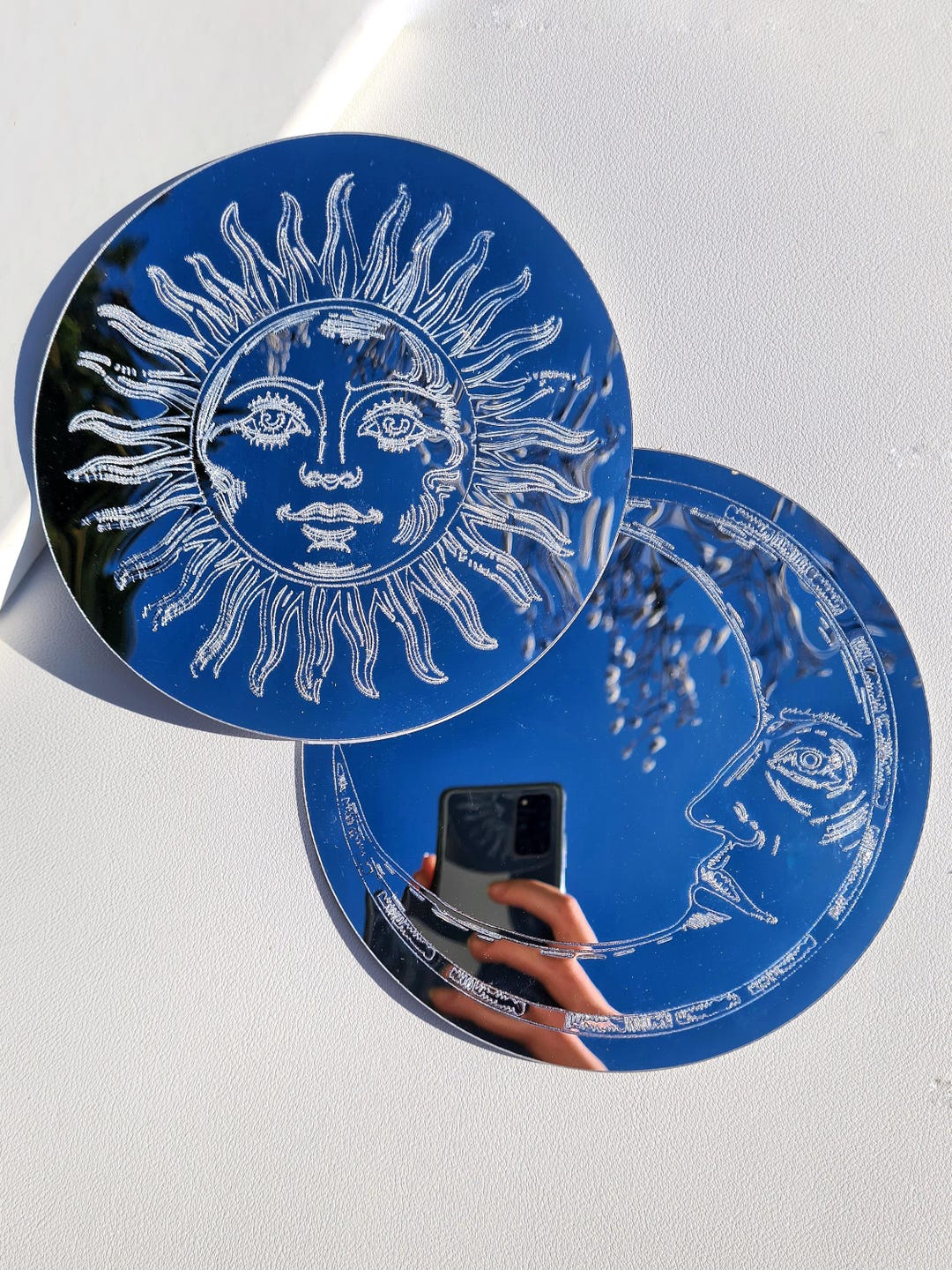 Sun Moon Mirror Wall Decor Celestial Boho Witchy Room Decor Wall ...