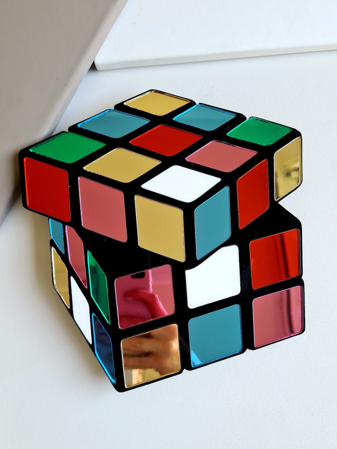Rubiks Cube Mirror Art Rubik's Cube Wall Decor Gamer Art Puzzle Games ...