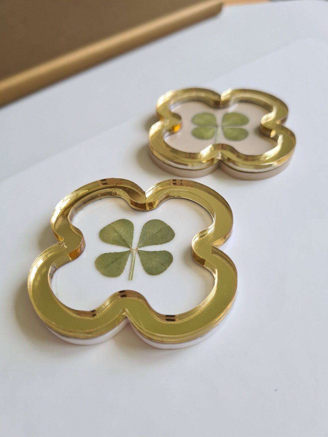 Four Leaf Clover Magnet Good Luck Gift Genuine Real Four Leaf Clover ...