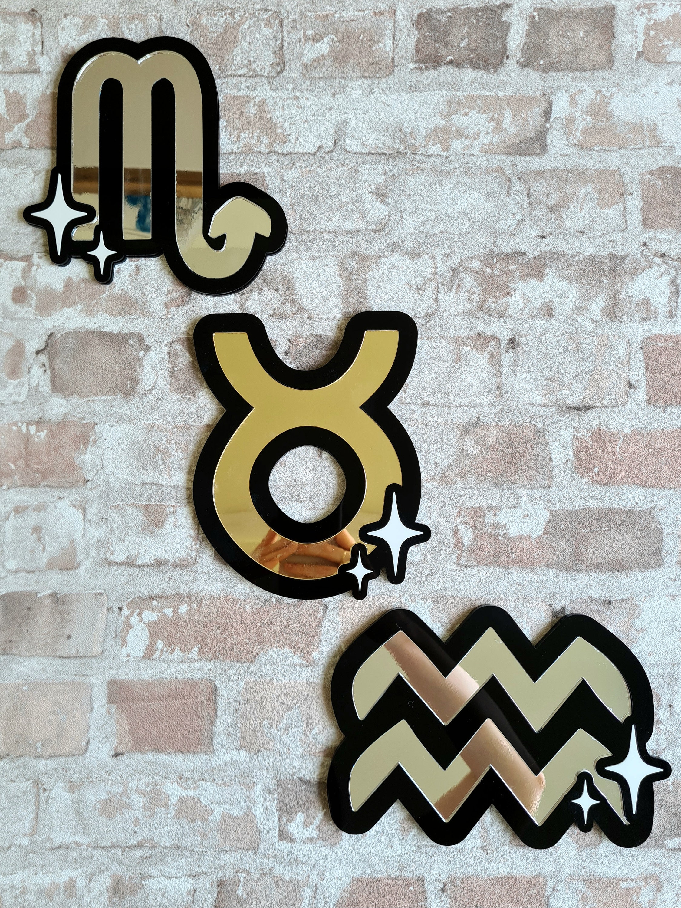 Zodiac Sign Mirror Art Horoscope Home Decor Personalised Astrology Gift ...