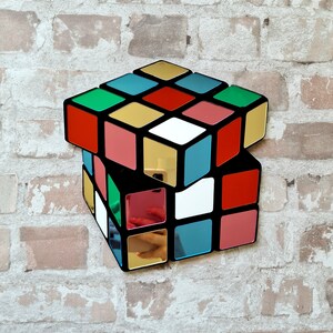 Rubiks Cube Mirror Art Rubik's Cube Wall Decor Gamer Art Puzzle Games ...
