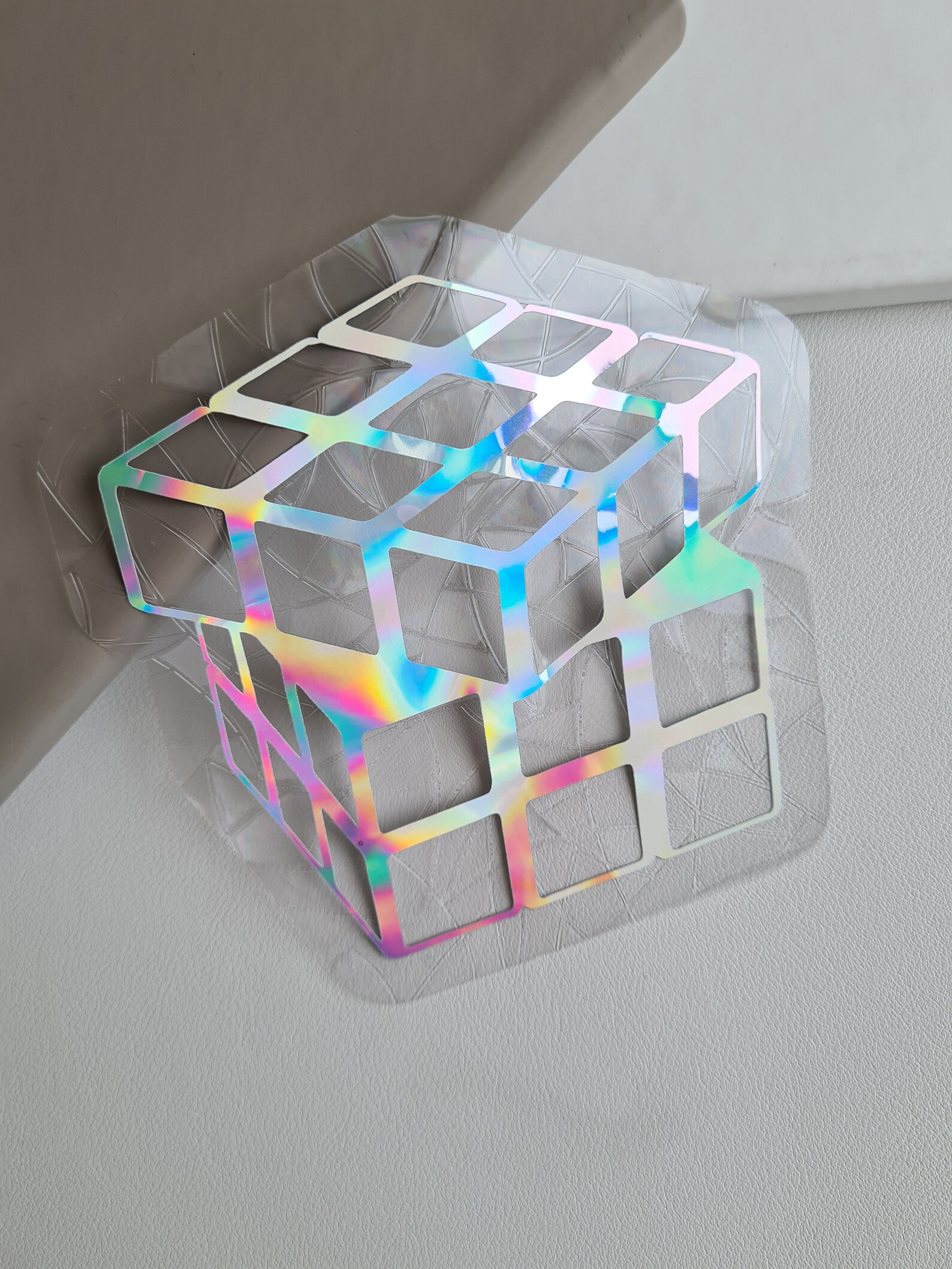 Rubik's Cube Sun Catcher Sticker Rubiks Cube Rainbow Maker Window Cling ...