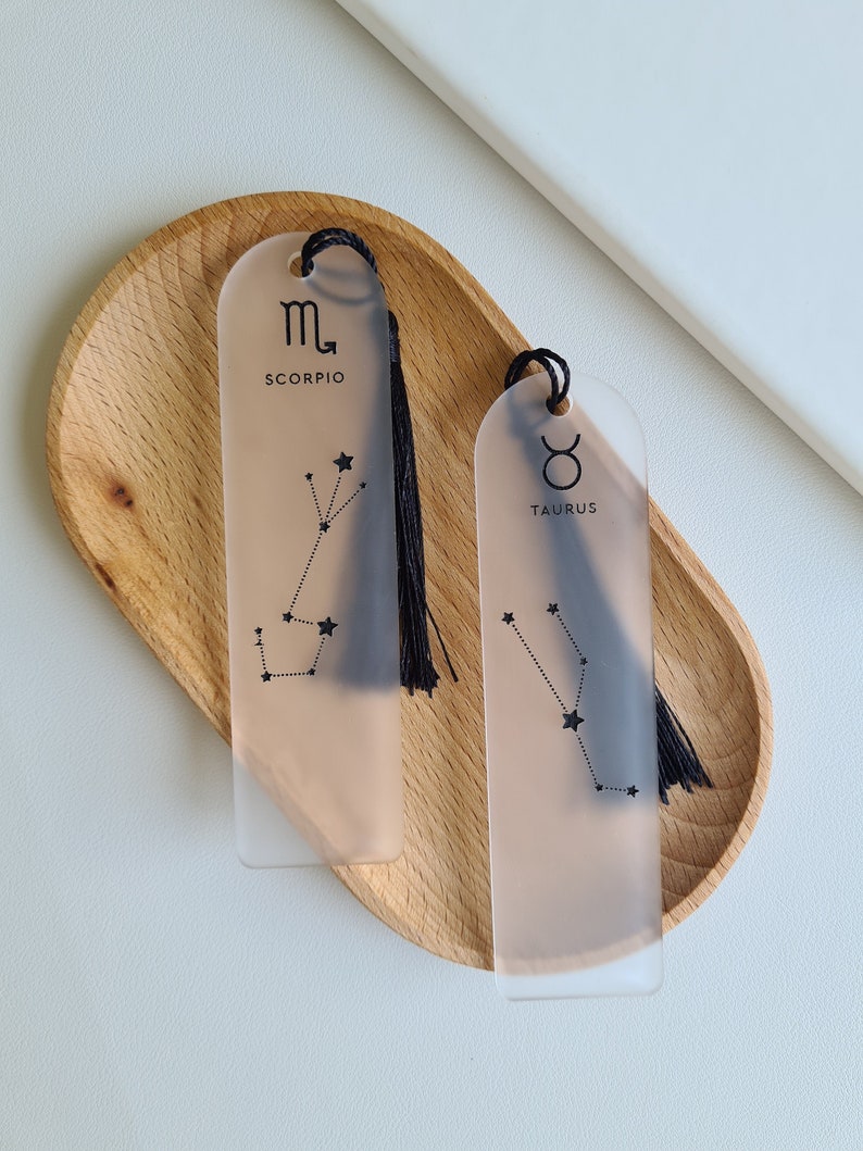 Astrology Bookmark Acrylic Horoscope Bookmark Engraved Zodiac Star Sign ...