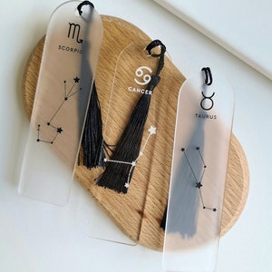 Astrology Bookmark Acrylic Horoscope Bookmark Engraved Zodiac Star Sign ...