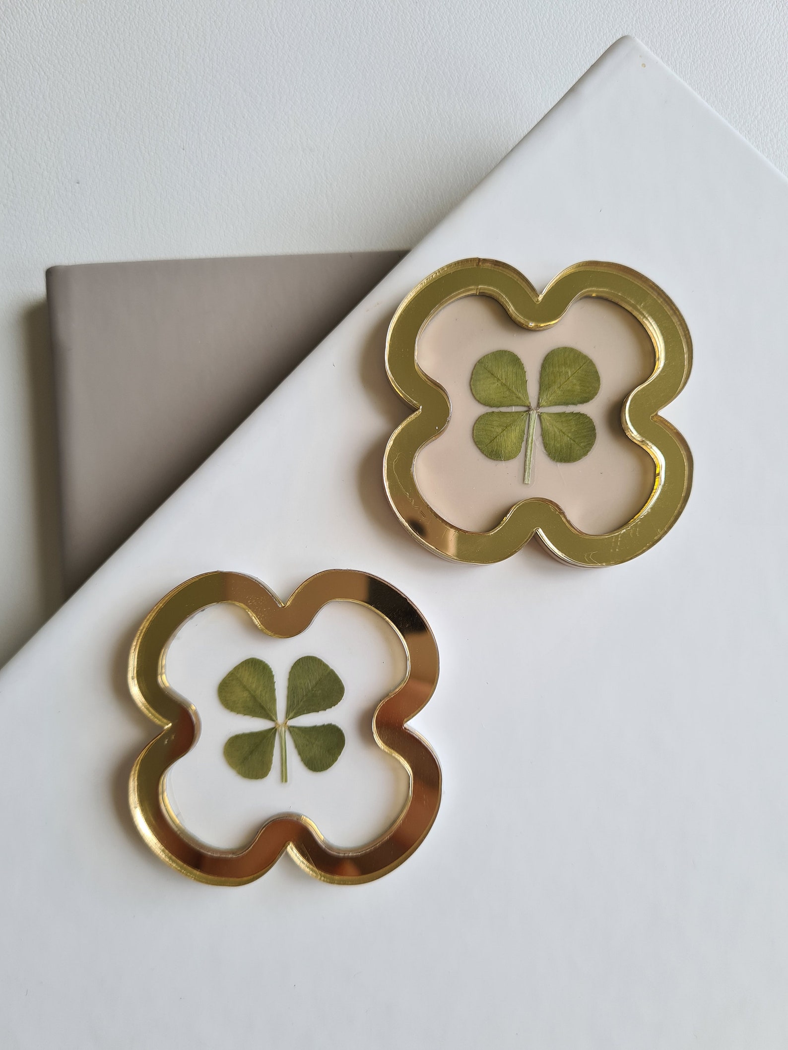 Four Leaf Clover Magnet Good Luck Gift Genuine Real Four Leaf Clover ...