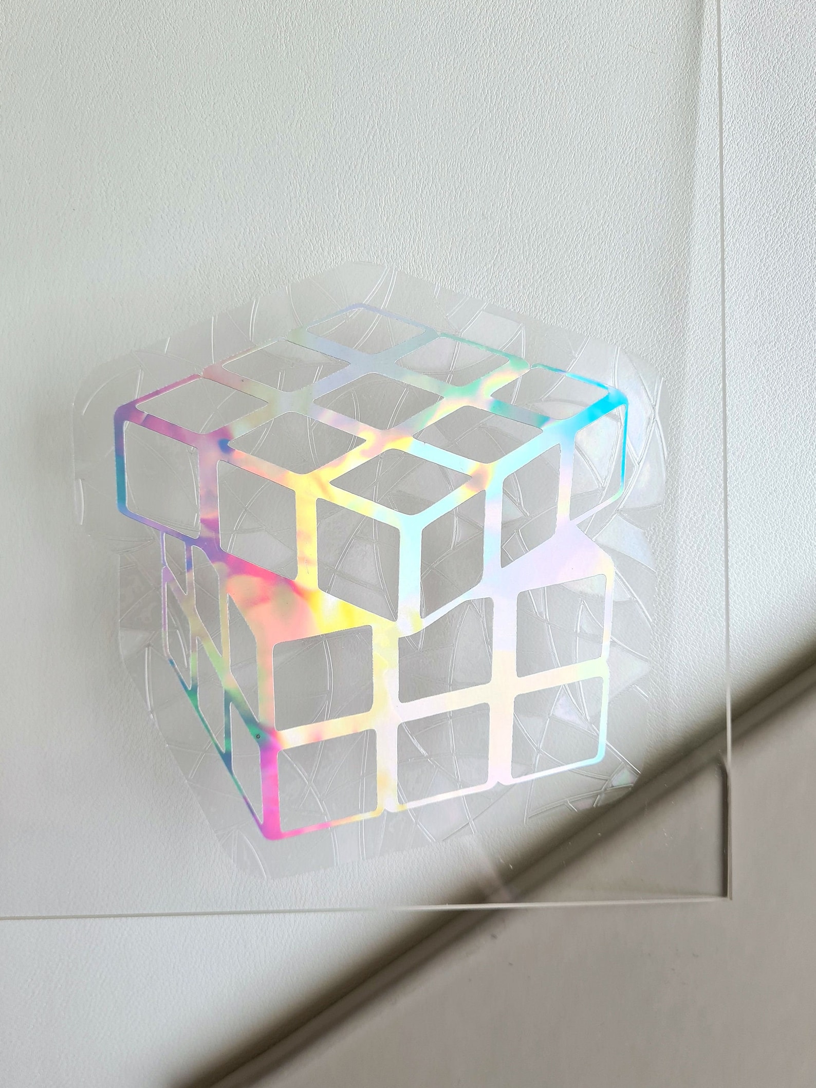 Rubik's Cube Sun Catcher Sticker Rubiks Cube Rainbow Maker Window Cling ...