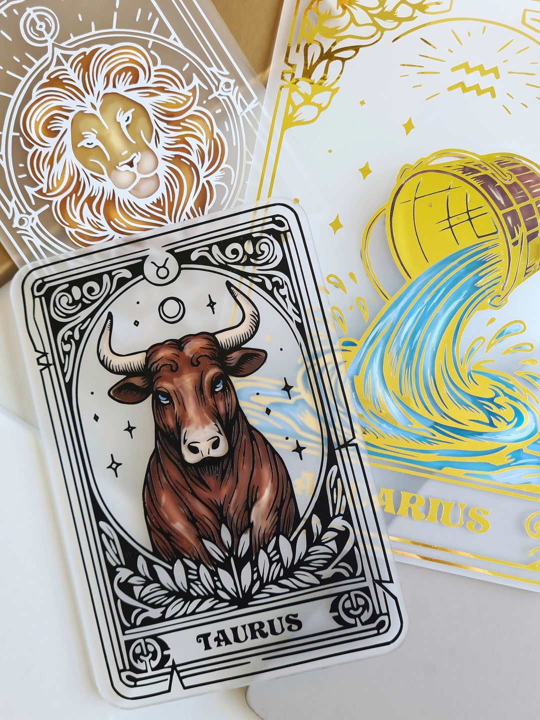 Star Sign Tarot Card Art Hand-painted Astrology Signage Tarot Wall Art ...