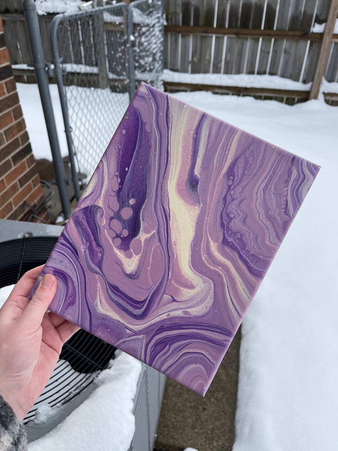 Purple Acrylic Pour Painting - Etsy