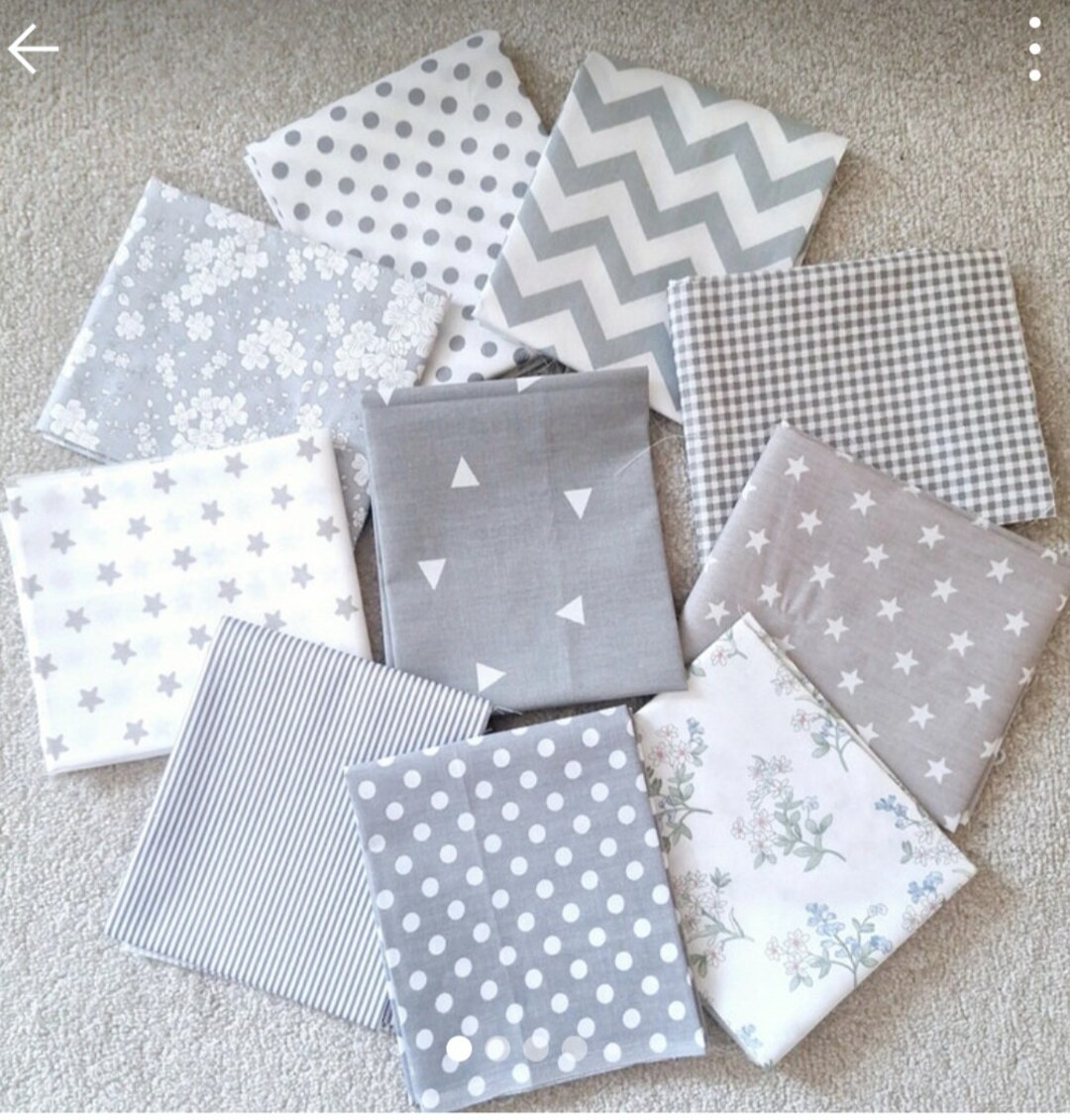 Grey Fat Quarters X 10 Fabric Quiltting Square 60cm X 50cm - Etsy UK
