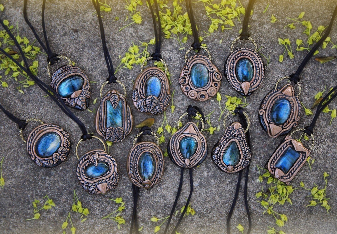 Clay and Crystal Pendant, Crystal Necklace, Unique Gifts for Women ...