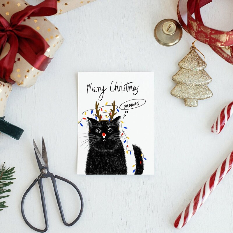 Cat Christmas Cards - Etsy