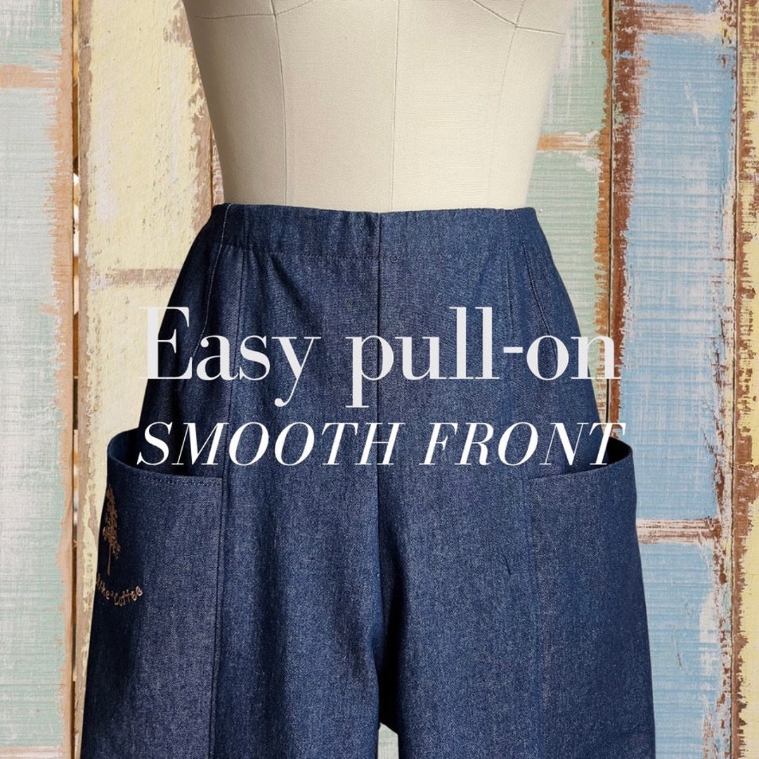Denim Embroidered Barrel Pants - Etsy