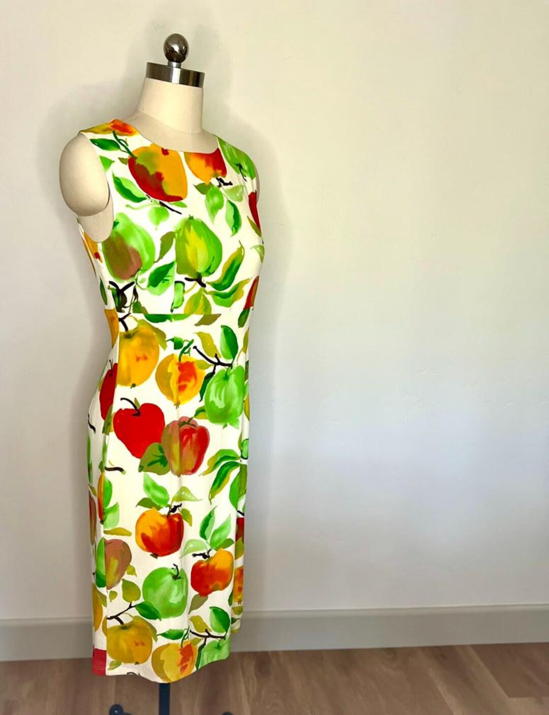 Retro Apple Print Sheath Dress - Etsy