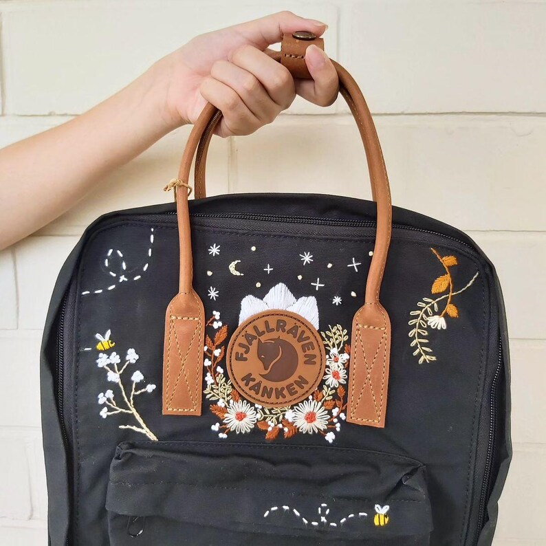 Hand Embroidery on Fjallraven Kanken Backpack / Kanken Backpack ...