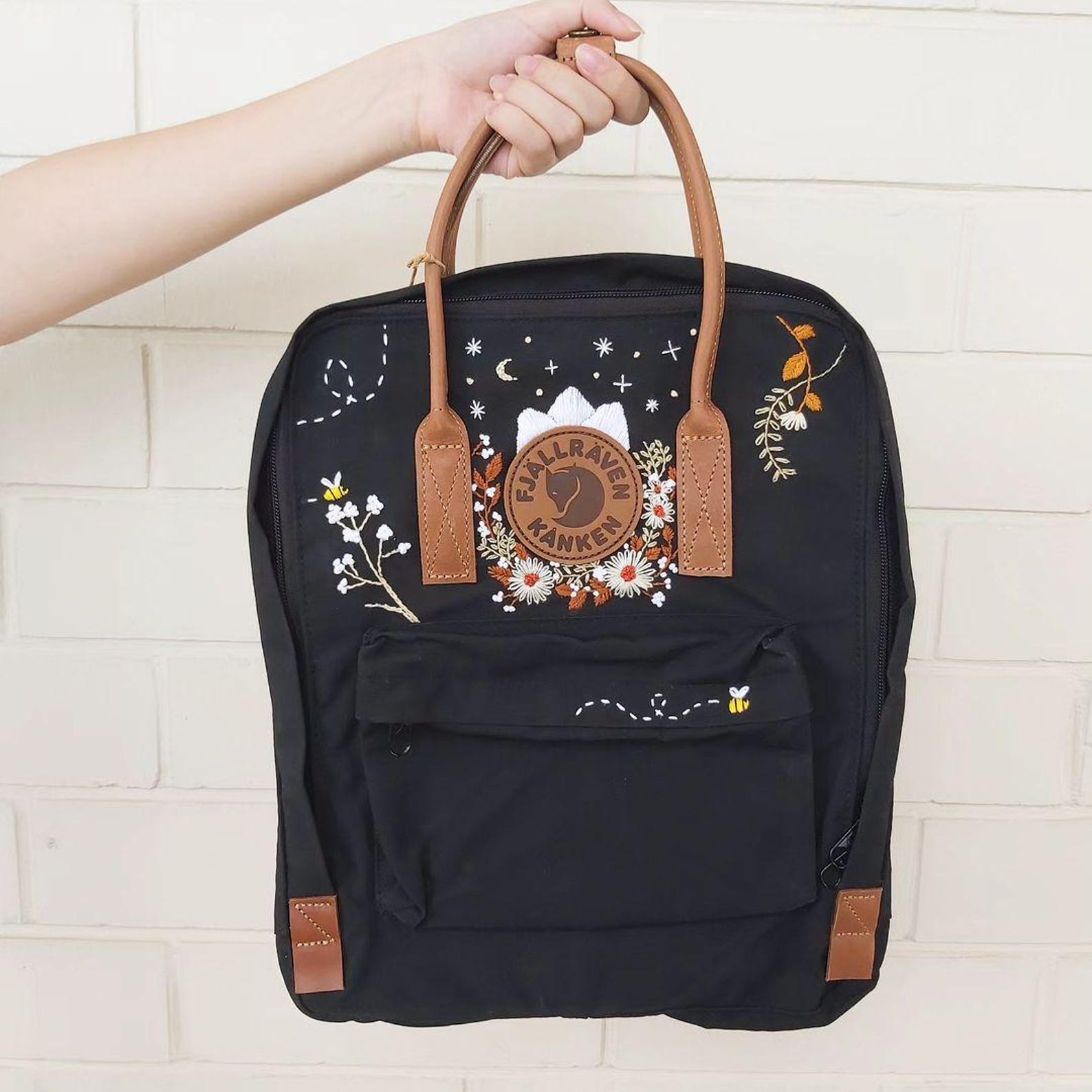 Hand Embroidery on Fjallraven Kanken Backpack / Kanken Backpack ...