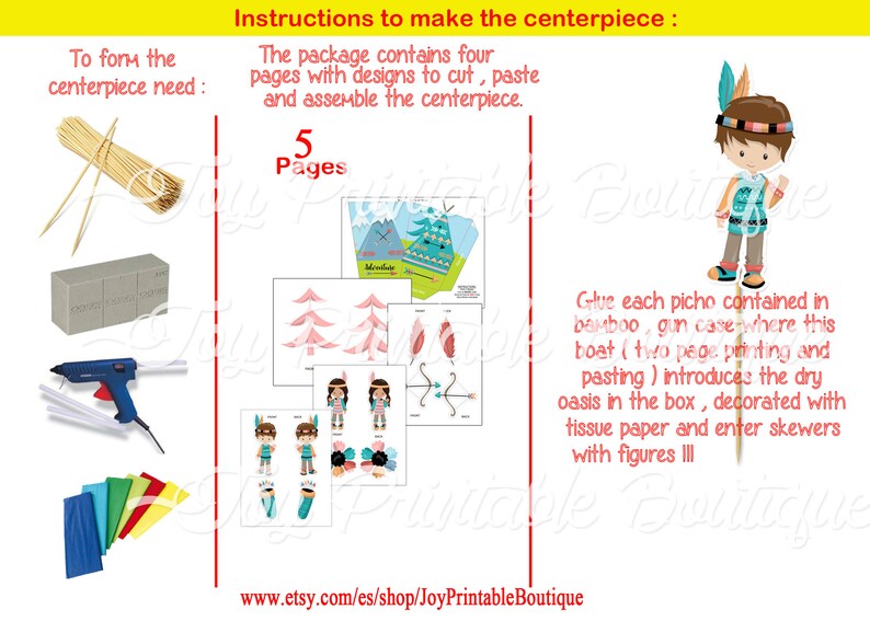 Printable Centerpiece " NATIVE American" (instant Download) - Etsy