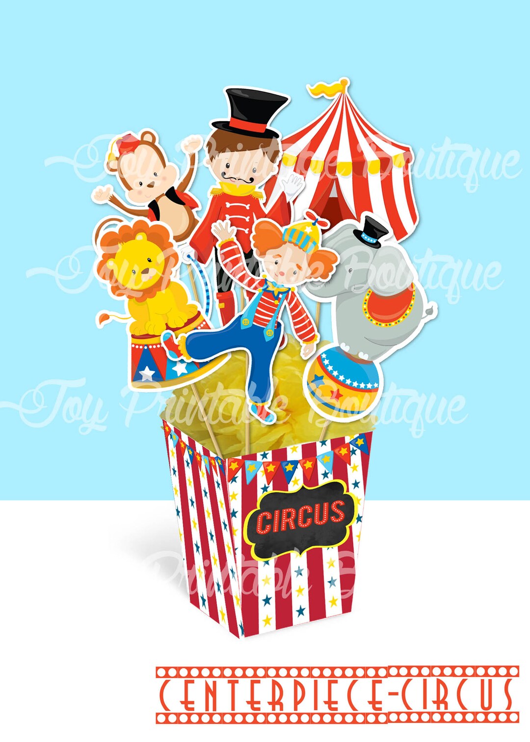 Printable Centerpiece "circus" (instant Download) Digital Items Are Non ...
