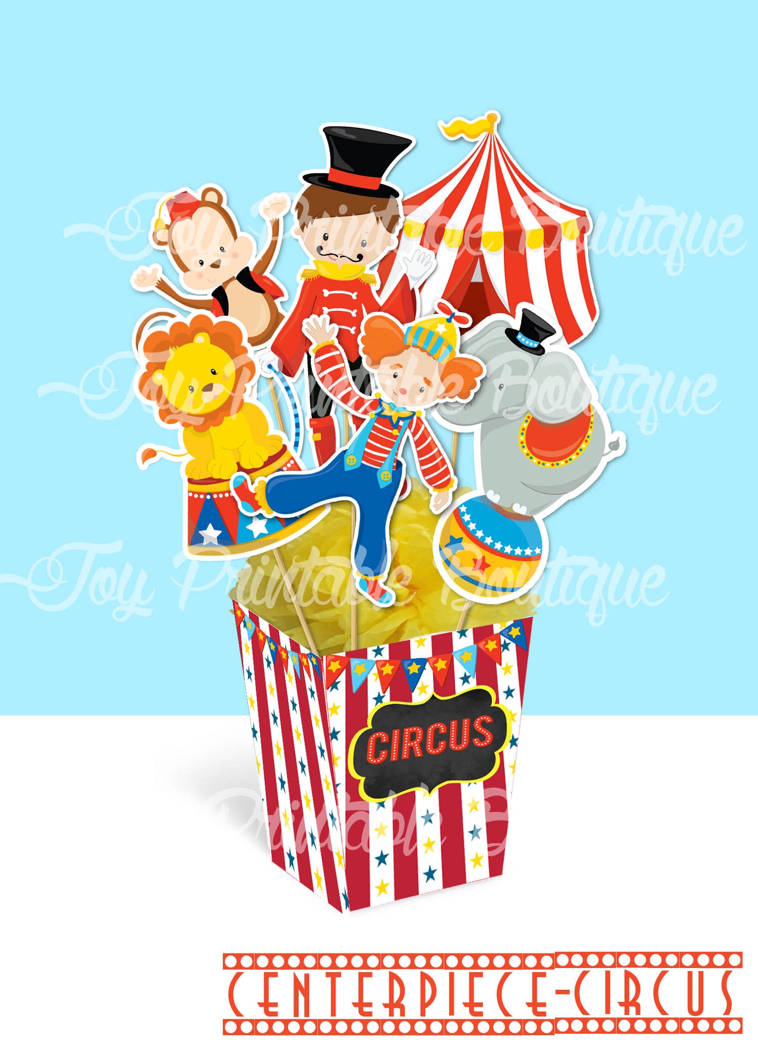 Printable Centerpiece "circus" (instant Download) Digital Items Are Non ...