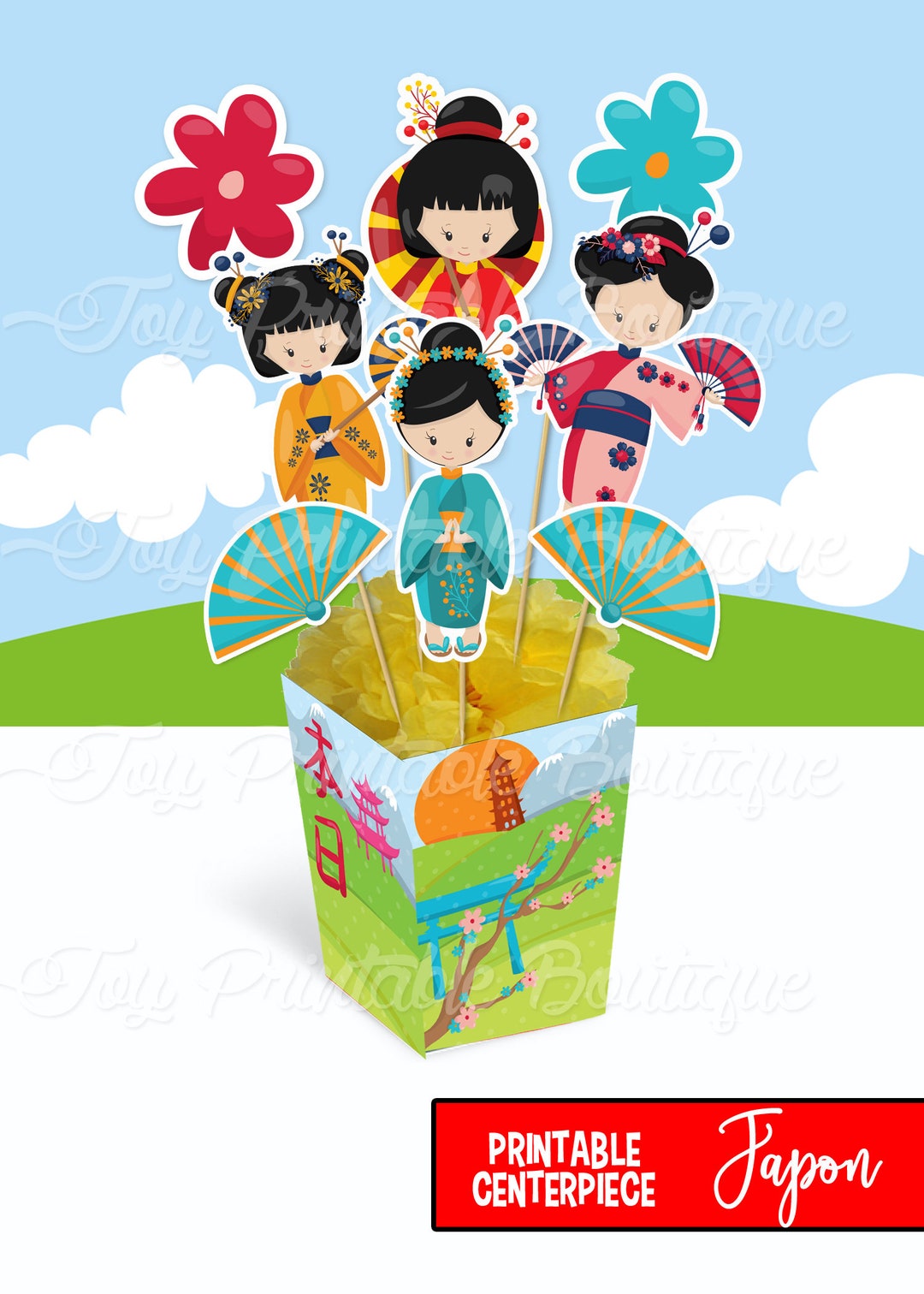 Printable Centerpiece "japon" (instant Download) Digital Items Are Non ...