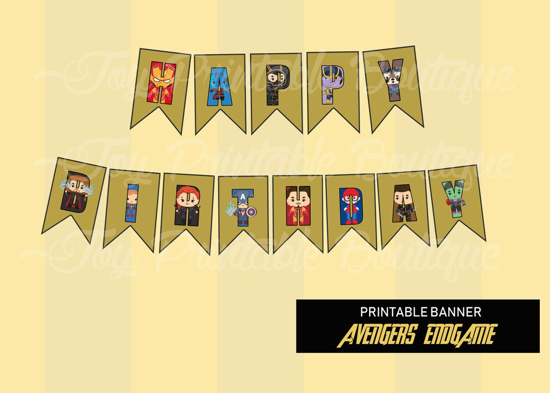 Printable Banner "avengers Endgame" (instant Download) Digital Items ...