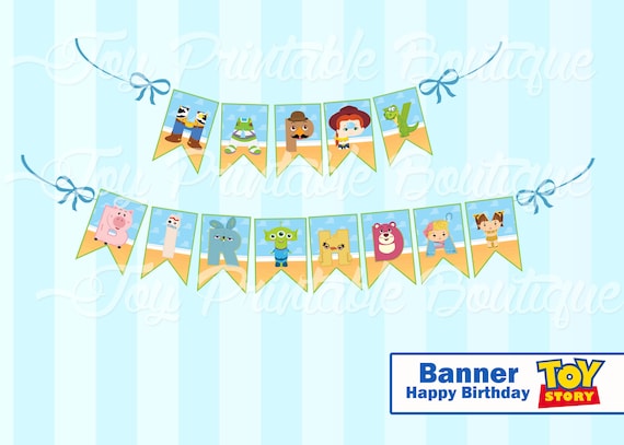 Printable Banner Happy Birthday Toy Story instant | Etsy