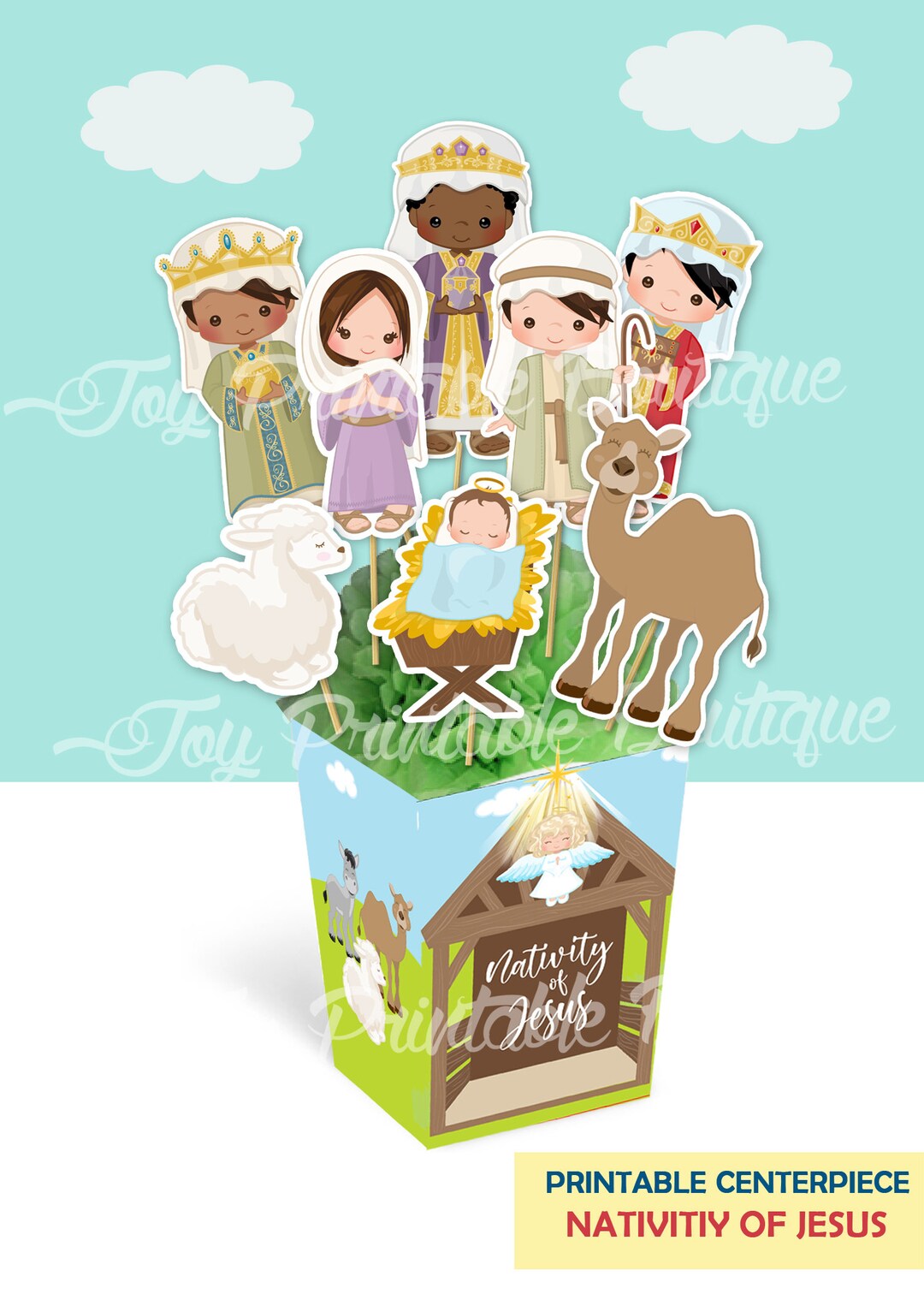 Printable Centerpiece "nativity of Jesus" (instant Download) Digital ...