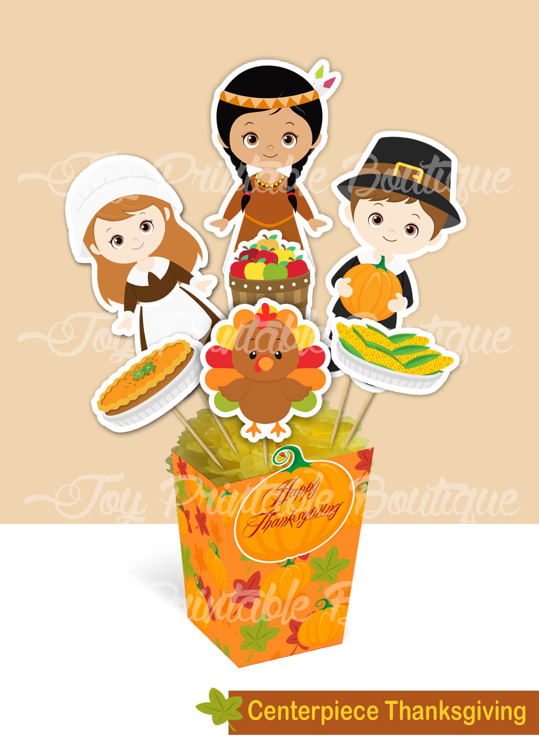 PRINTABLE CENTERPIECE "thanksgiving" (intant Download) Digital Items ...