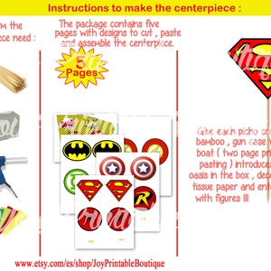 Printable Centerpiece "super Hero" (instant Download) Digital Items Are ...