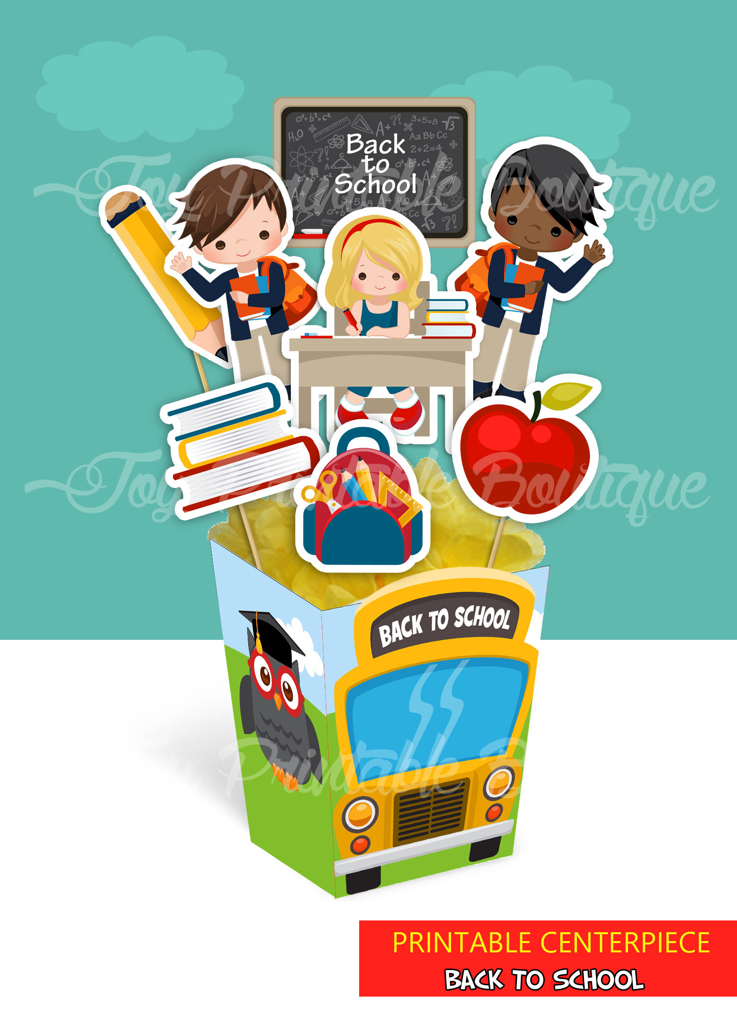 Printable Centerpiece" BACK TO School" (instant Download) Digital Items ...