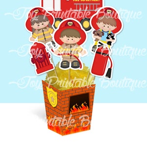 Printable Centerpiece "fireman" (instant Download) Digital Items Are ...