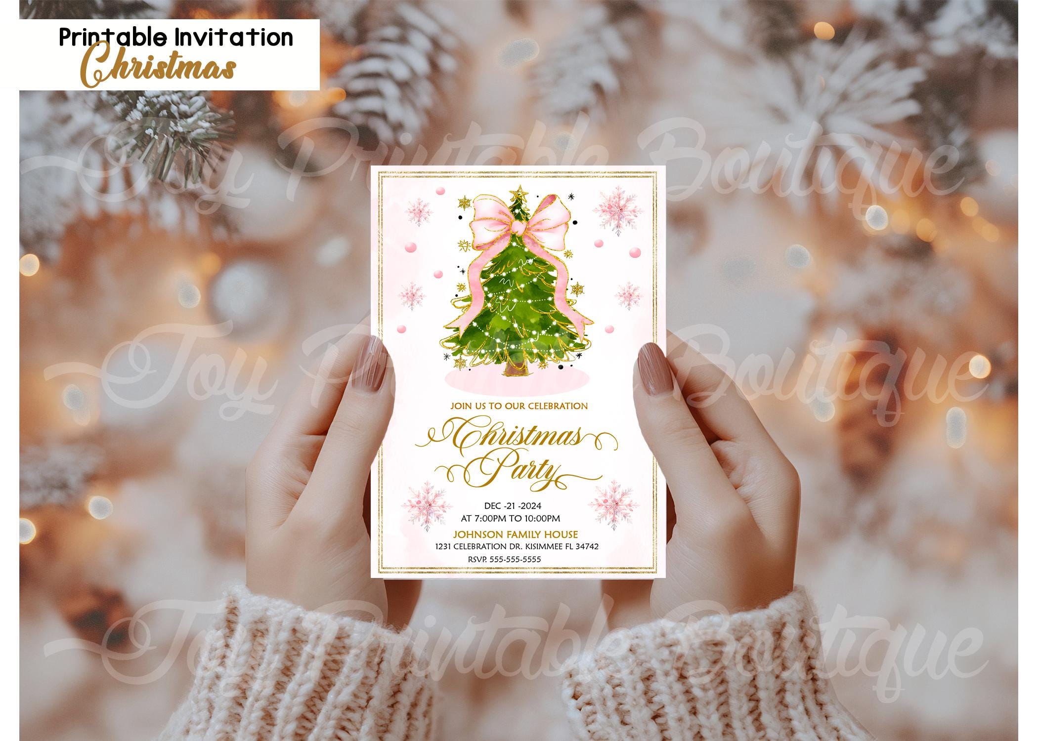 Printable Invitation Personalized christmas PARTY - Etsy